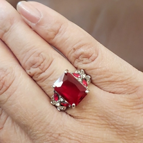 Jewelry | Sparkling Red Cubic Zirconia Ring | Poshmark